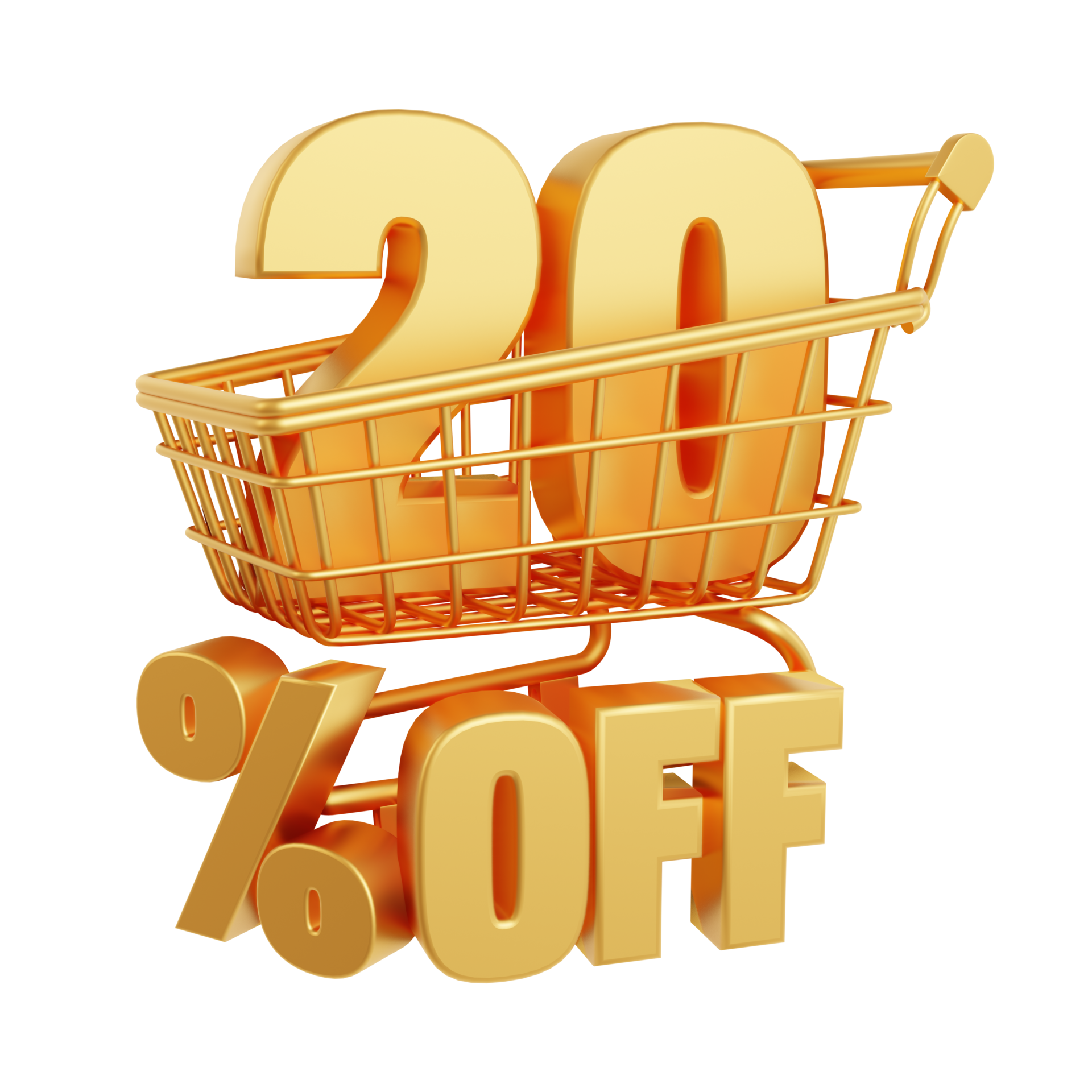 20 Percent Off Number 20 Inside The Shopping Cart Image With Discount