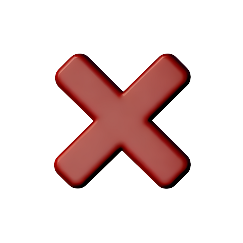 3d icon cross mark 25208701 PNG