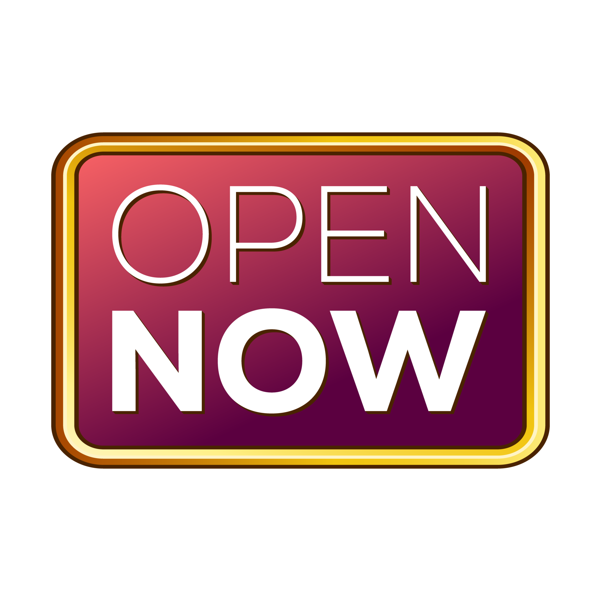 Open Now Rubber Stamp, Label, Emblem, Seal, Sticker, Patch, Banner, Design Element, 3D Realistic ...