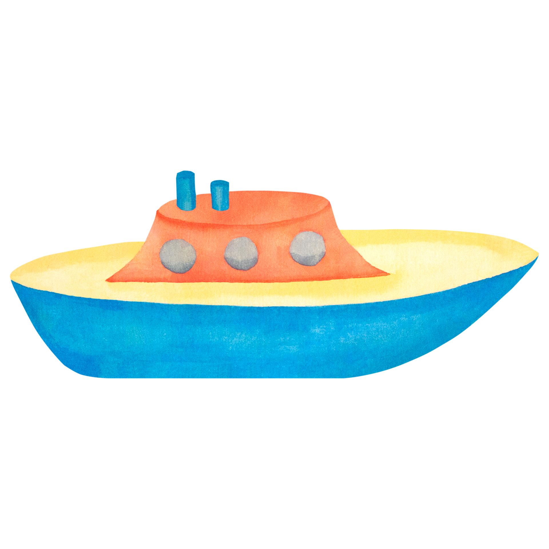 Children's toy. Ship watercolor illustration. Illustration for children ...