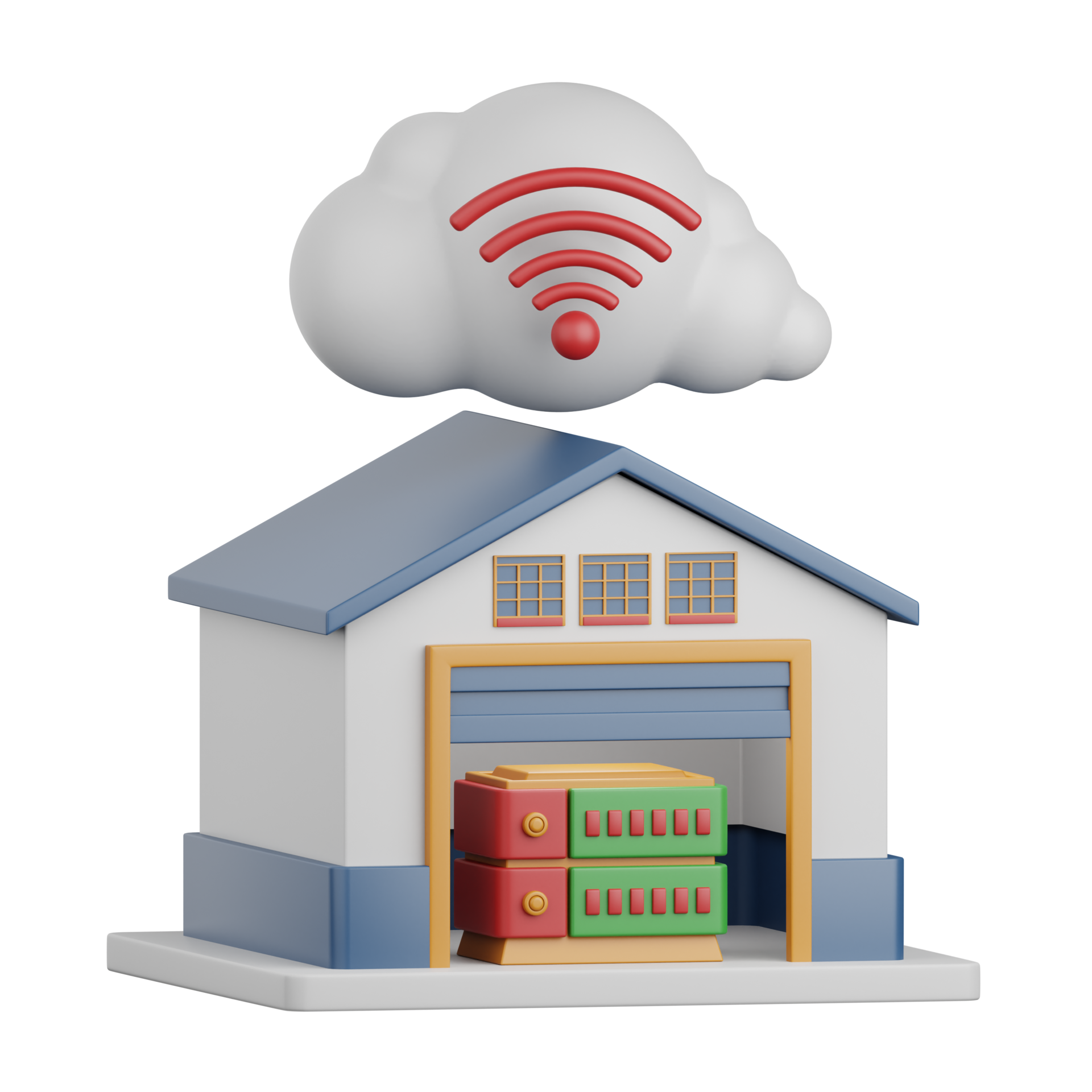 3d Rendering Data Warehouse Isolated Useful For Business Analytics