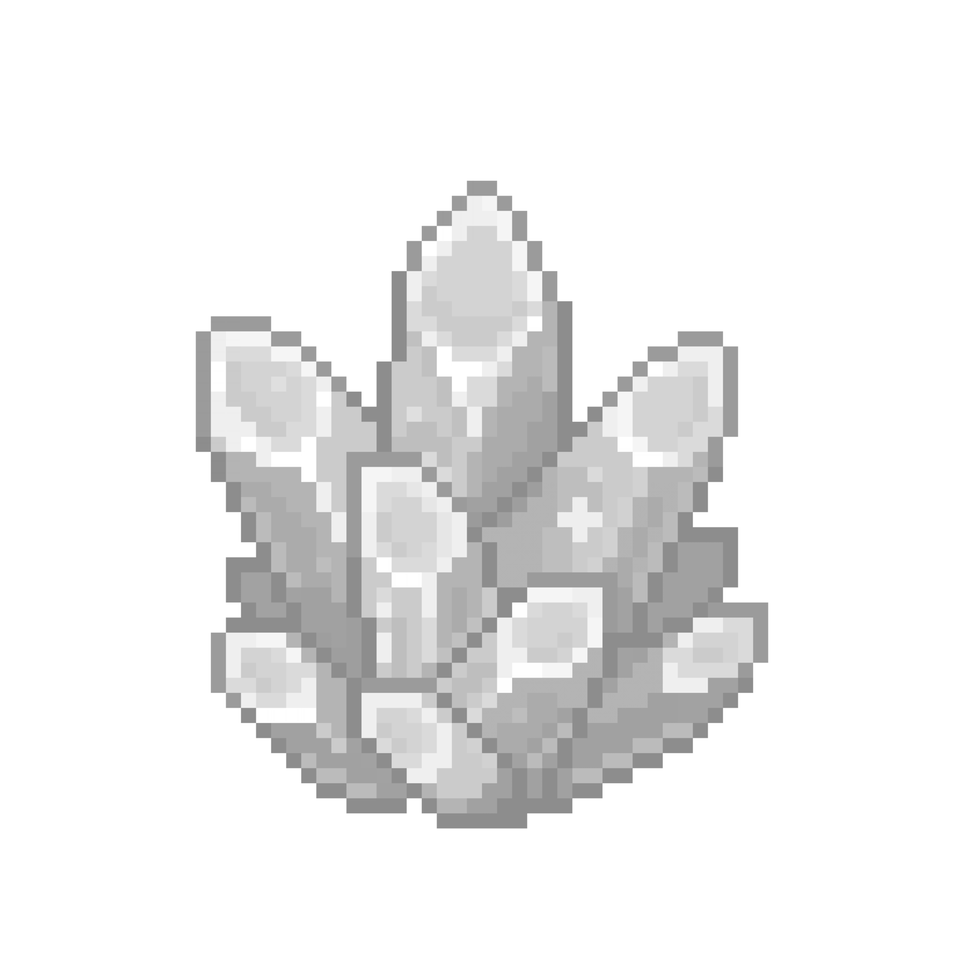 An 8-bit retro-styled pixel-art illustration of a white crystal. 25212501 PNG
