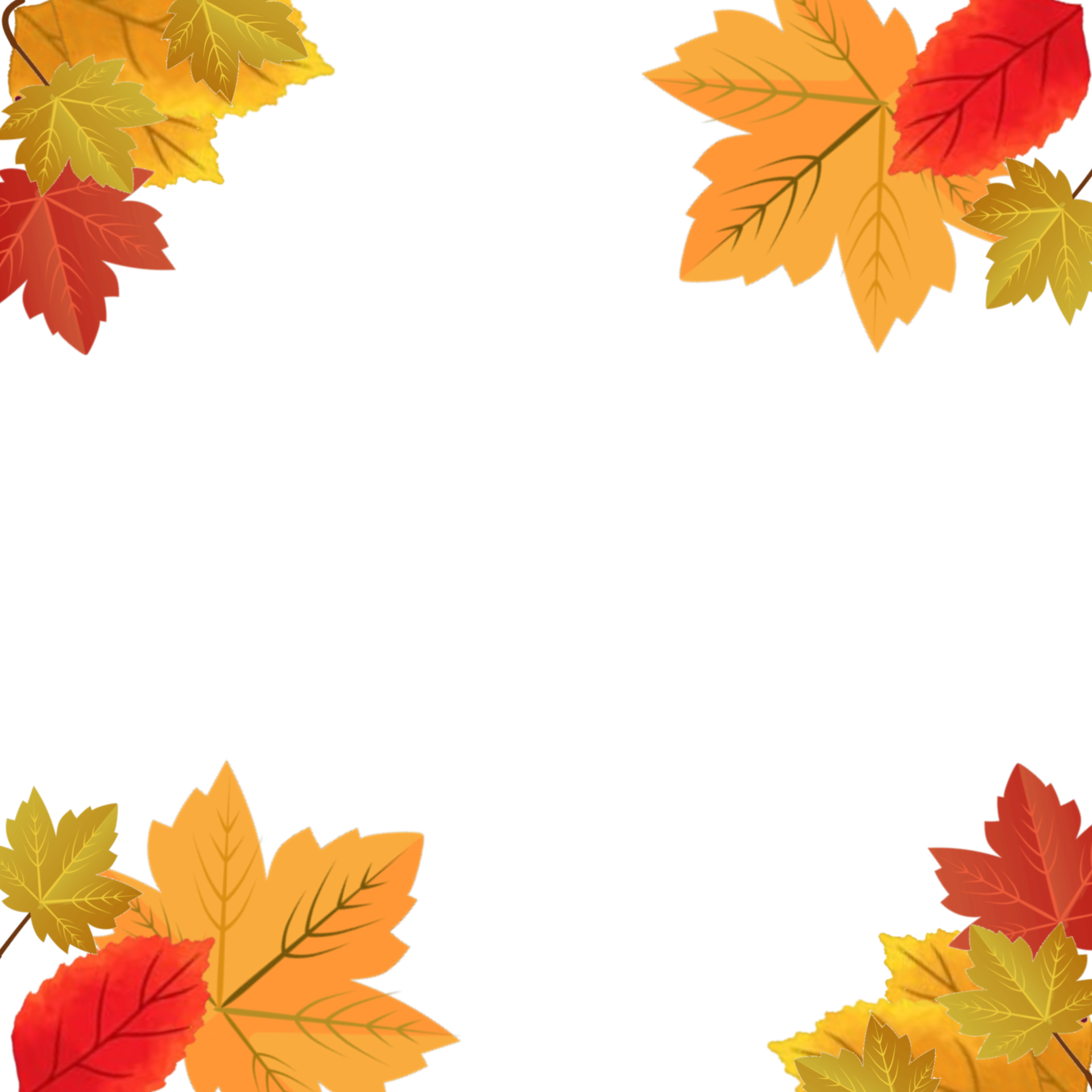 Autumn leaves borders. Nature design elements. Fall maple leaves for ...