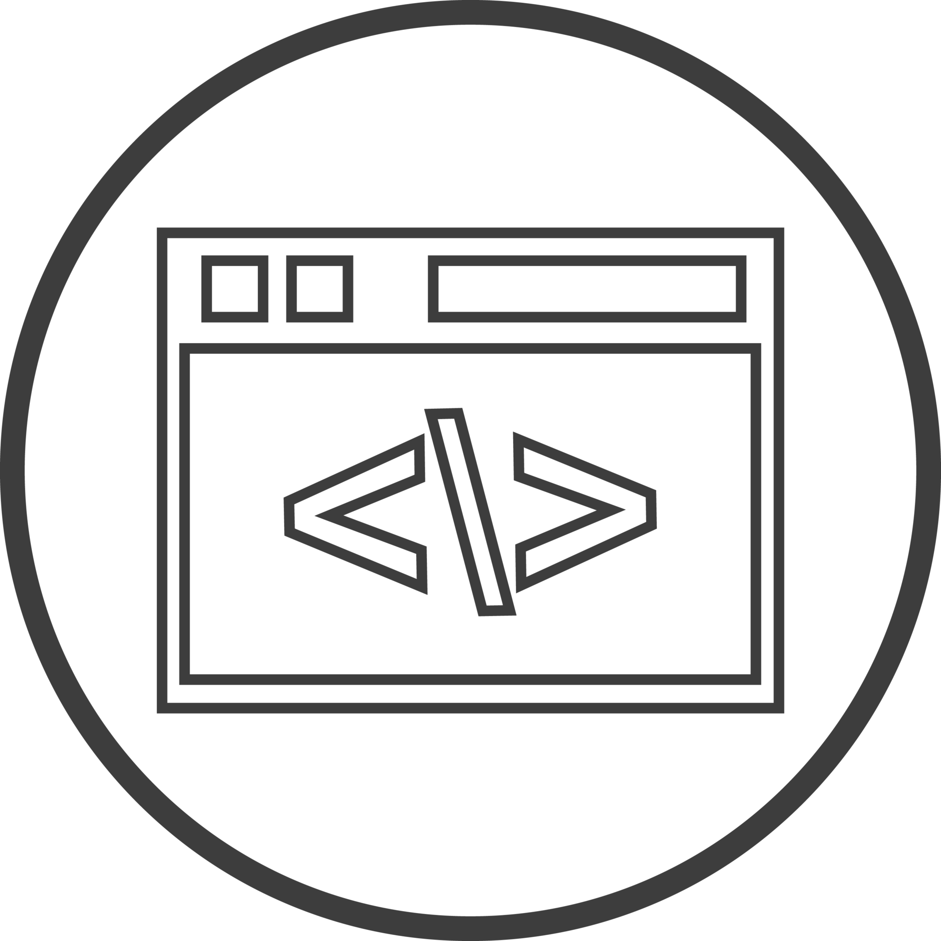 Programming icon in thin line black circle frames. 25213123 PNG