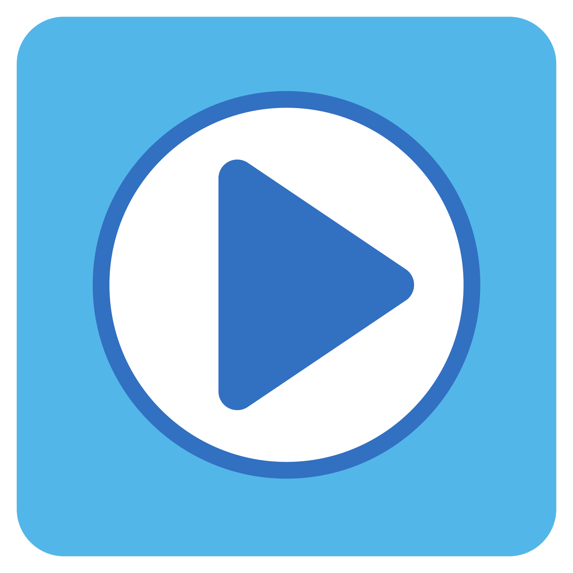 Play flat icon in blue square. 25213166 PNG