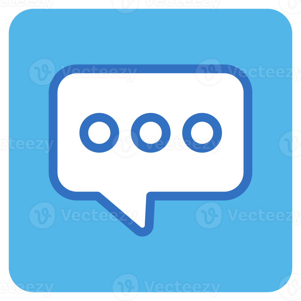 Chat flat icon in blue square. 25213171 PNG