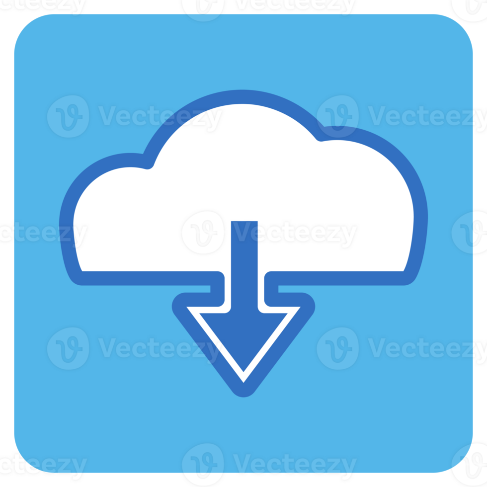 Download flat icon in blue square. 25213183 PNG