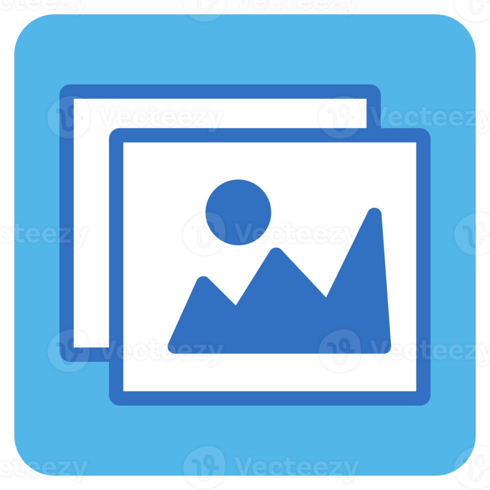 Image flat icon in blue square. 25213196 PNG
