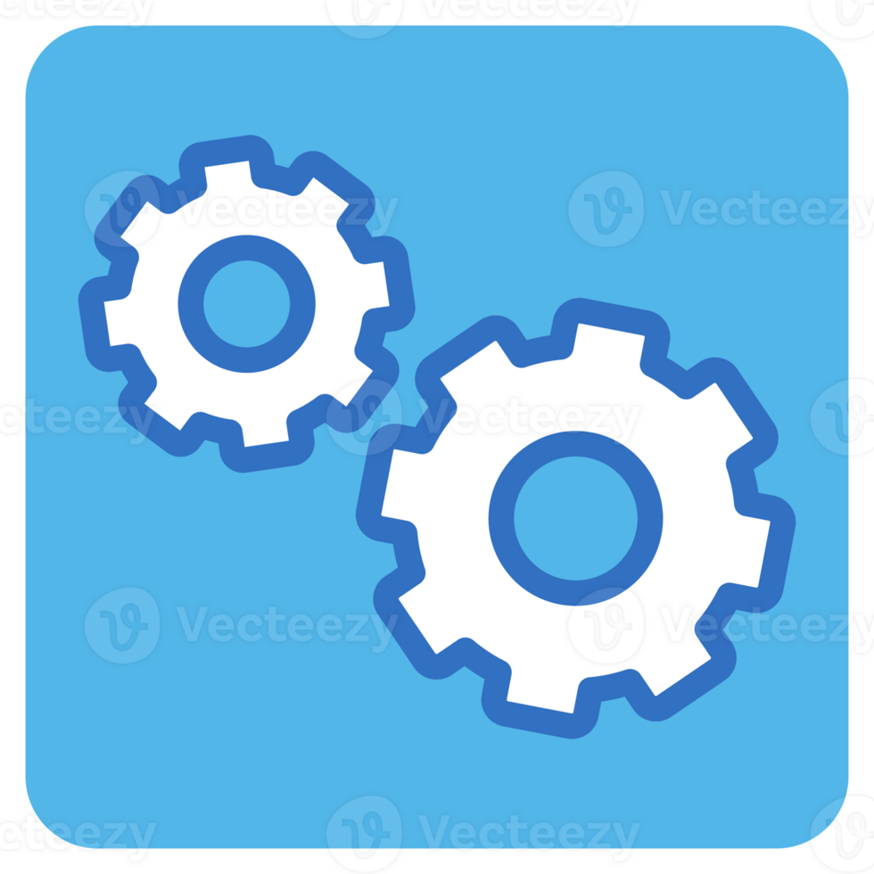 Setting flat icon in blue square. 25213197 PNG