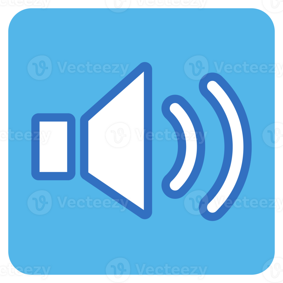 Speaker flat icon in blue square. 25213207 PNG