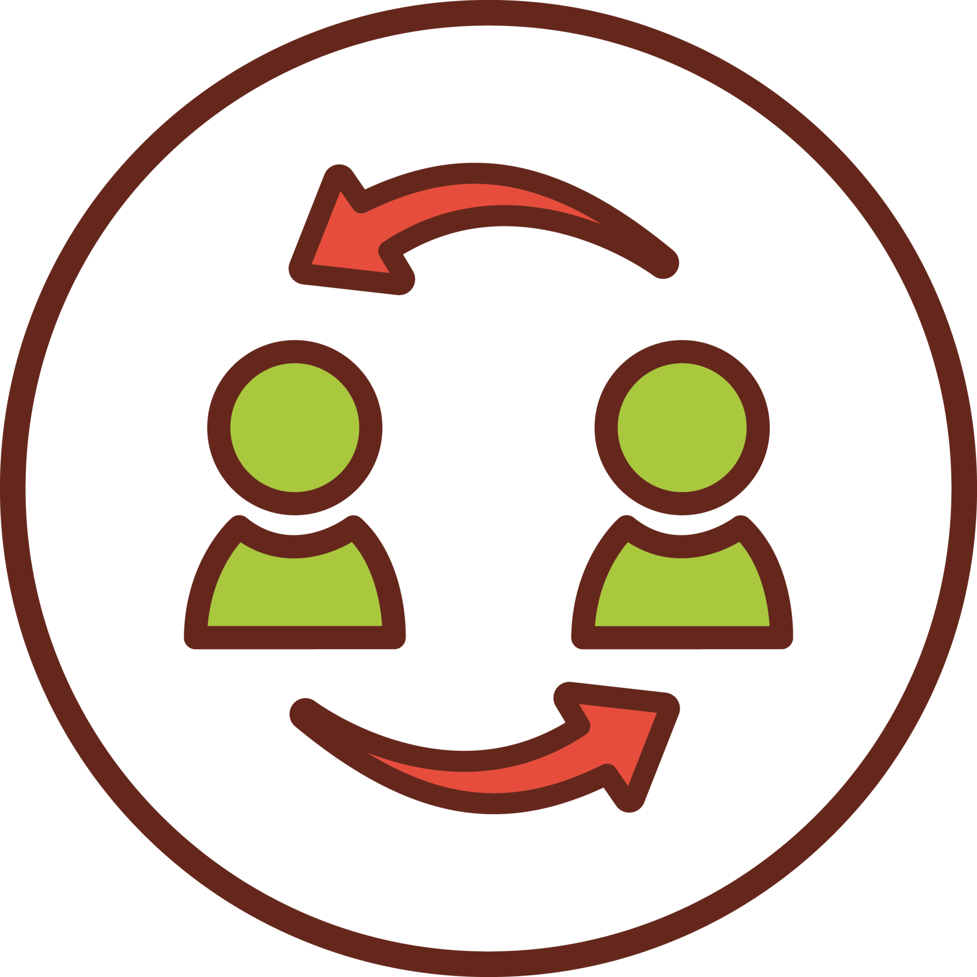 Customer to Customer C2C flat icon in circle. 25213326 PNG Customer to Customer C2C flat icon in circle. 25213326 PNG