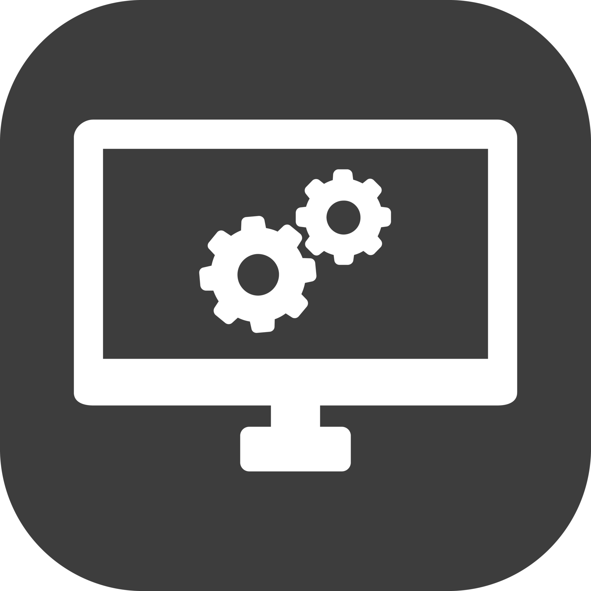 Computer Setting Icon In Black Square 25213376 Png