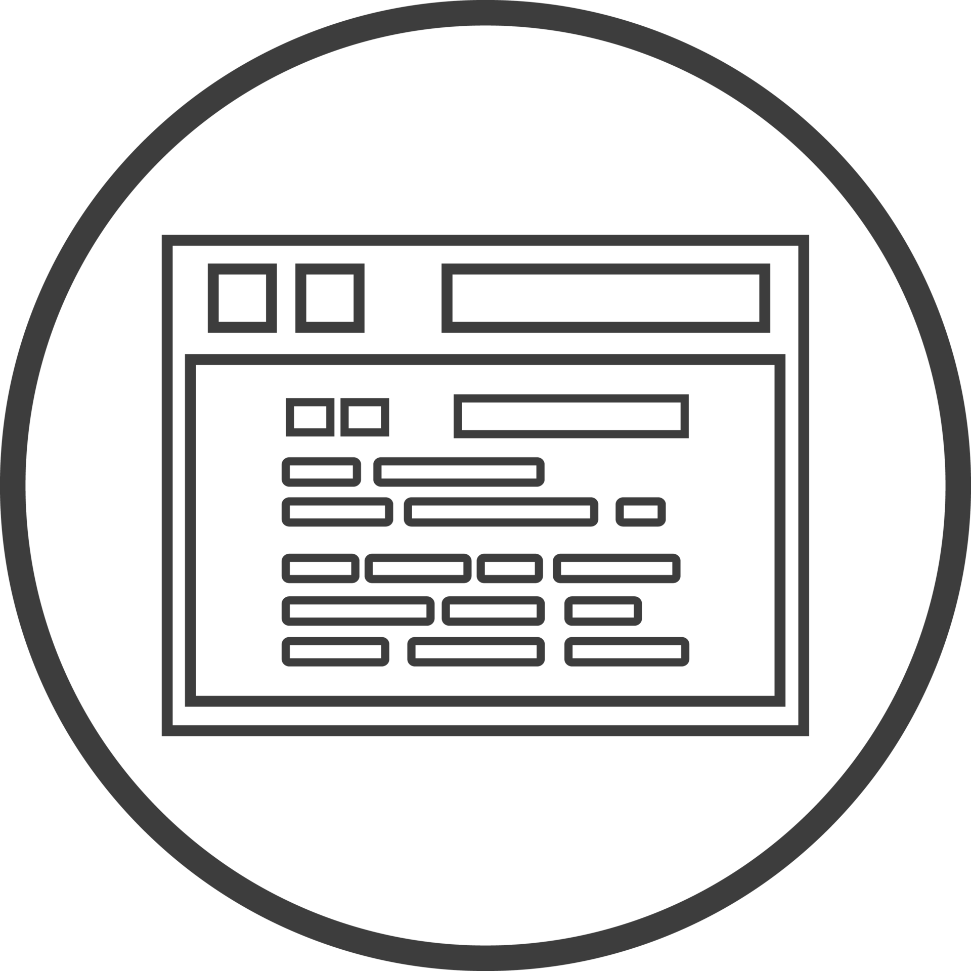 Web Page Icon In Thin Line Black Circle Frames 25213399 Png