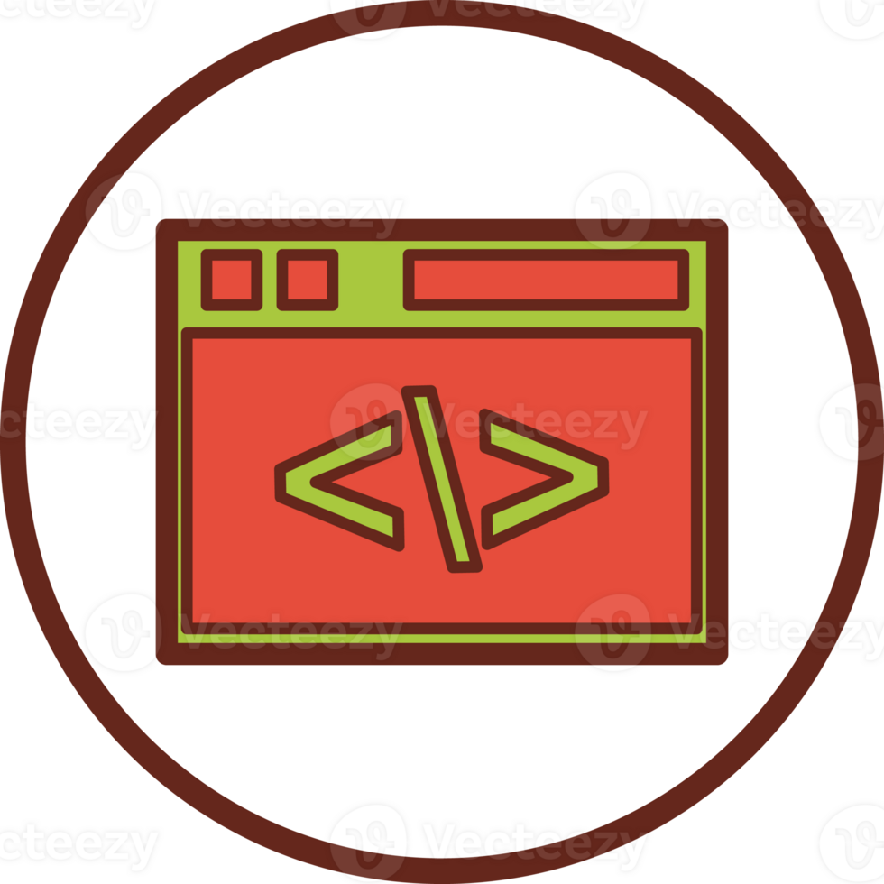 Programming flat icon in circle. 25213488 PNG