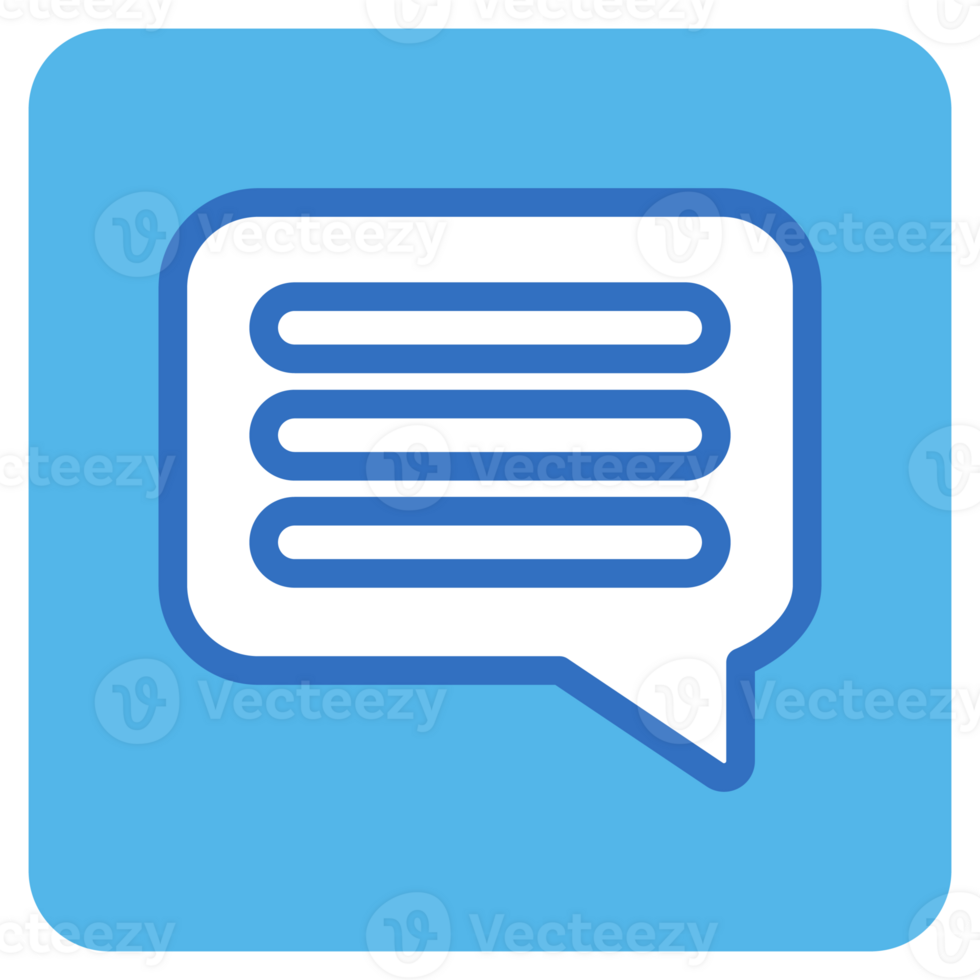 Message flat icon in blue square. 25213491 PNG