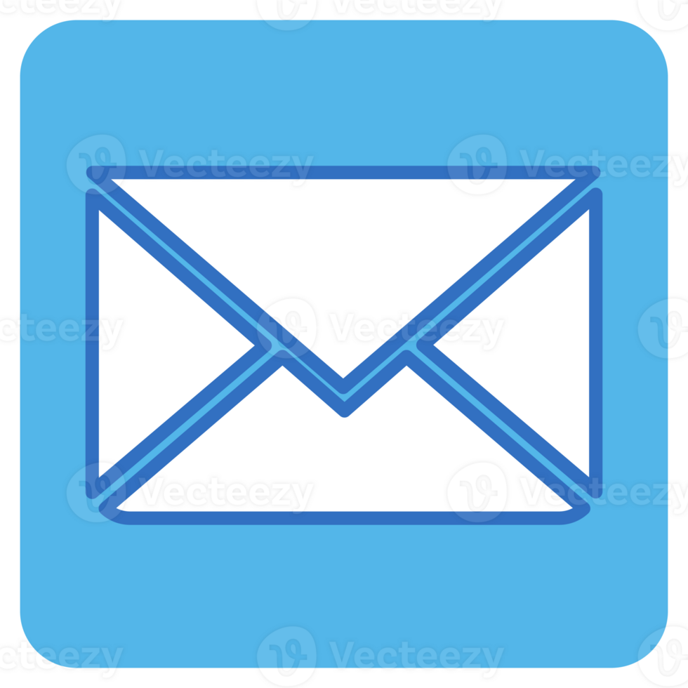 Email message flat icon in blue square. 25213507 PNG