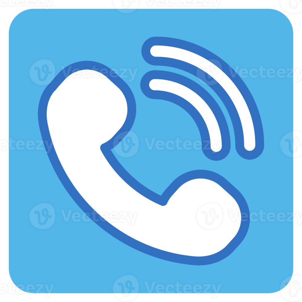 Phone call flat icon in blue square. 25213510 PNG