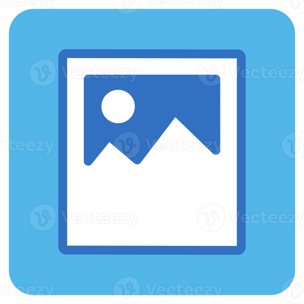 Image flat icon in blue square. 25213530 PNG