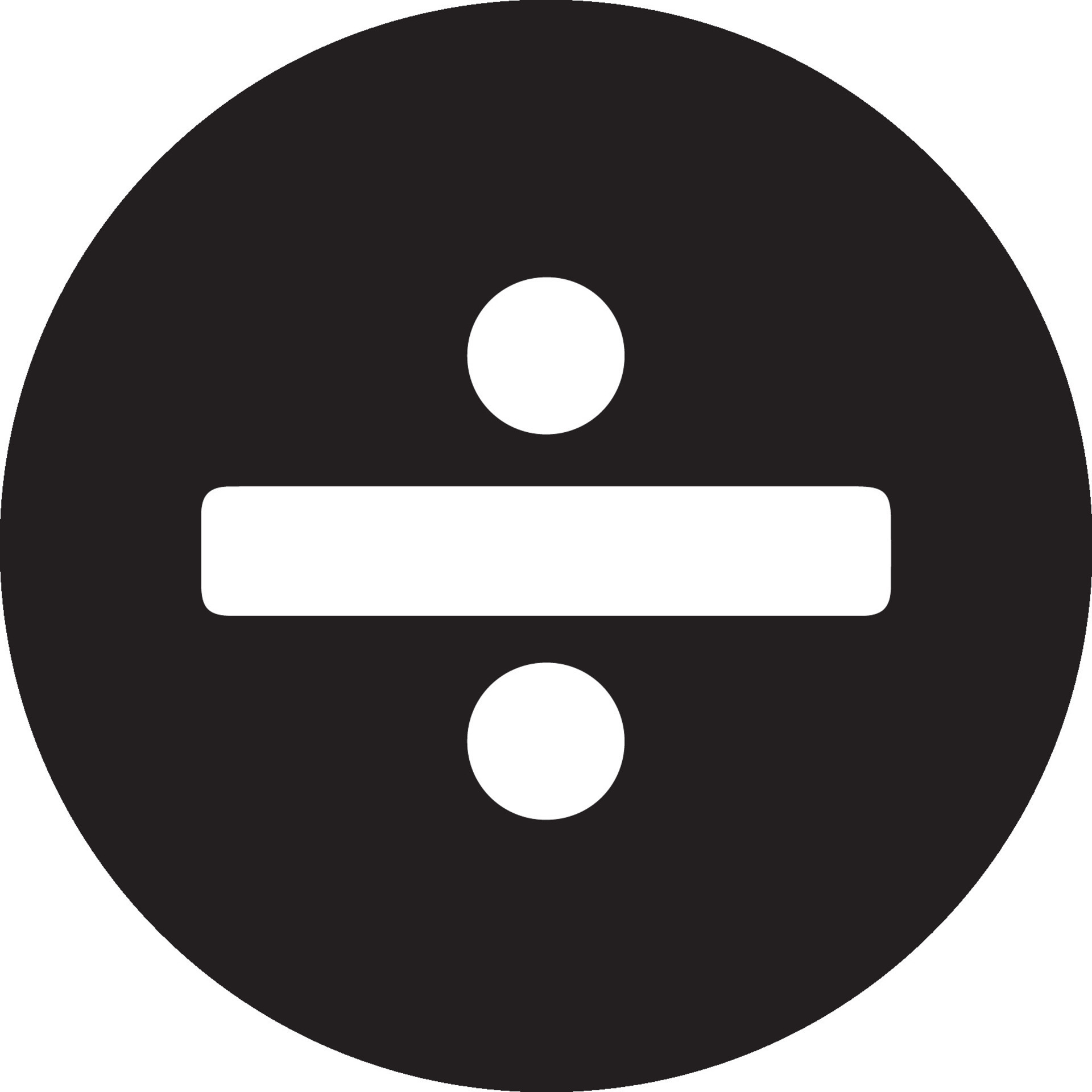 Division symbol. Basic mathematical symbol sign. Calculator button icon ...