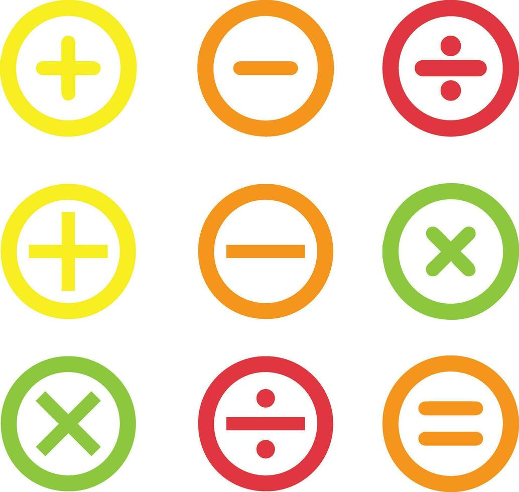 Básico Matemático Símbolo Más Y Menos Icono Colocar Matemáticas