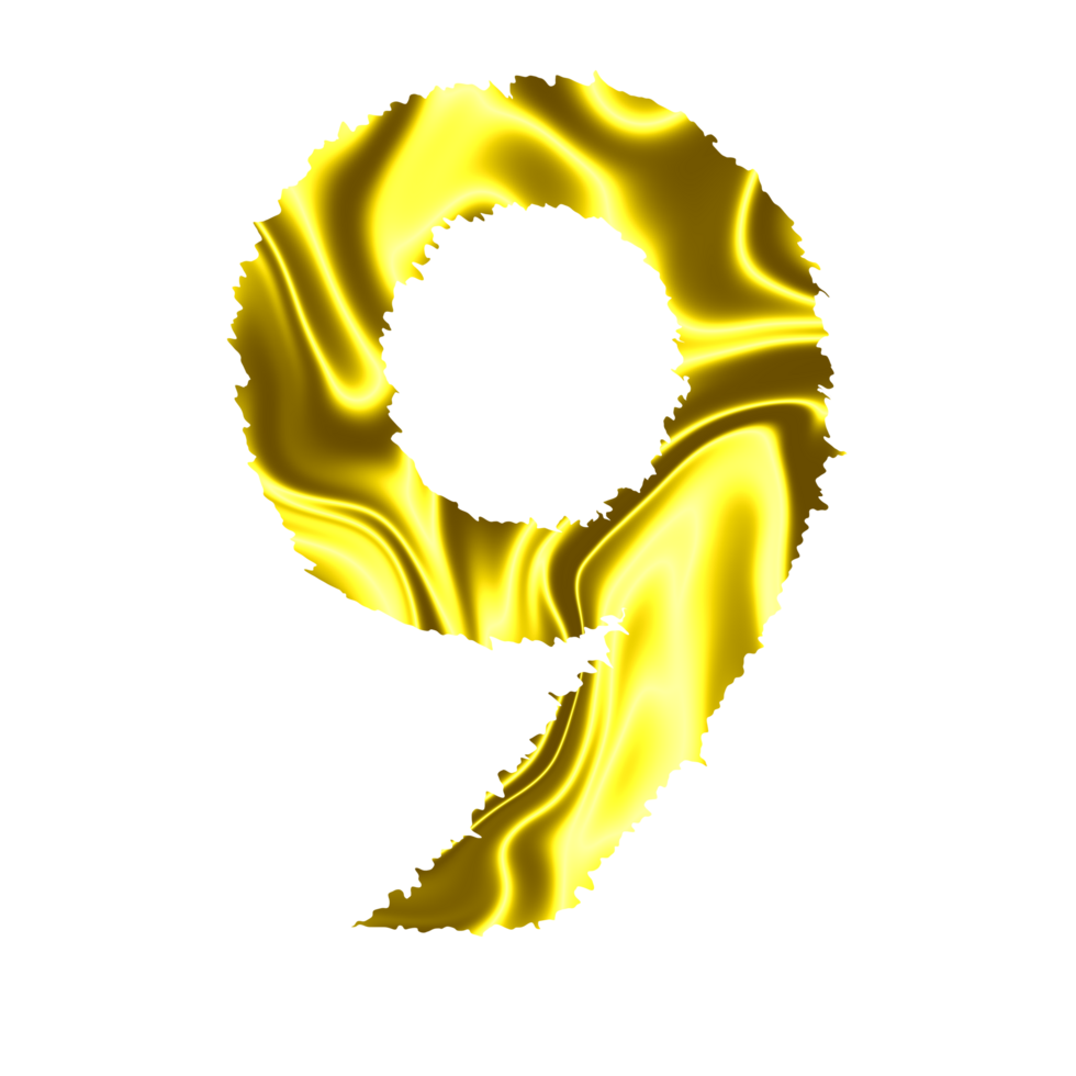 Golden Number 9 25225385 Png