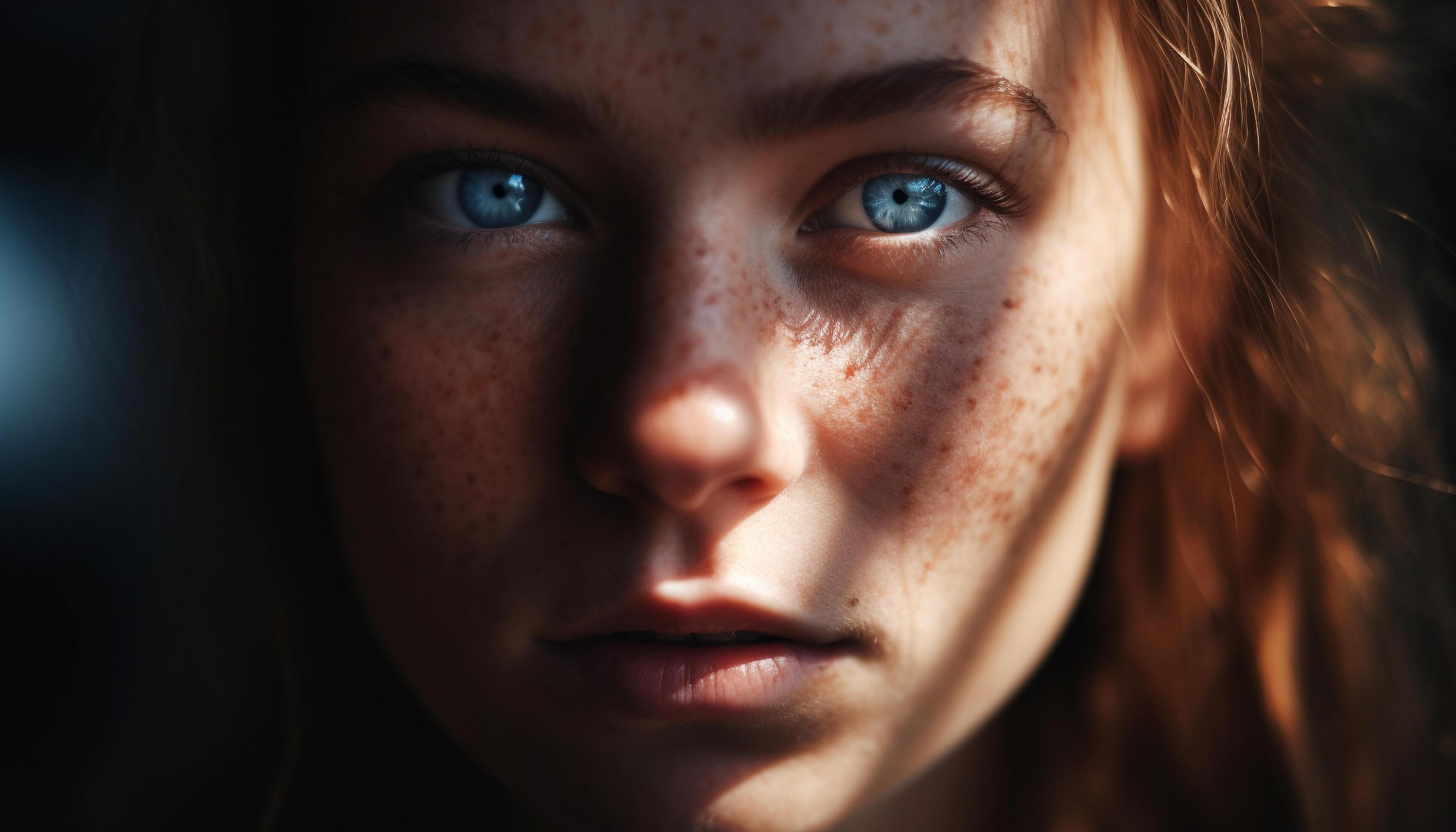 Young woman with brown hair smiling outdoors generated by AI 25239097 ...