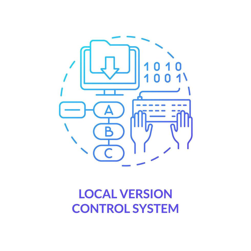 Local Version Control System Blue Gradient Concept Icon Store Project Data On Single Computer
