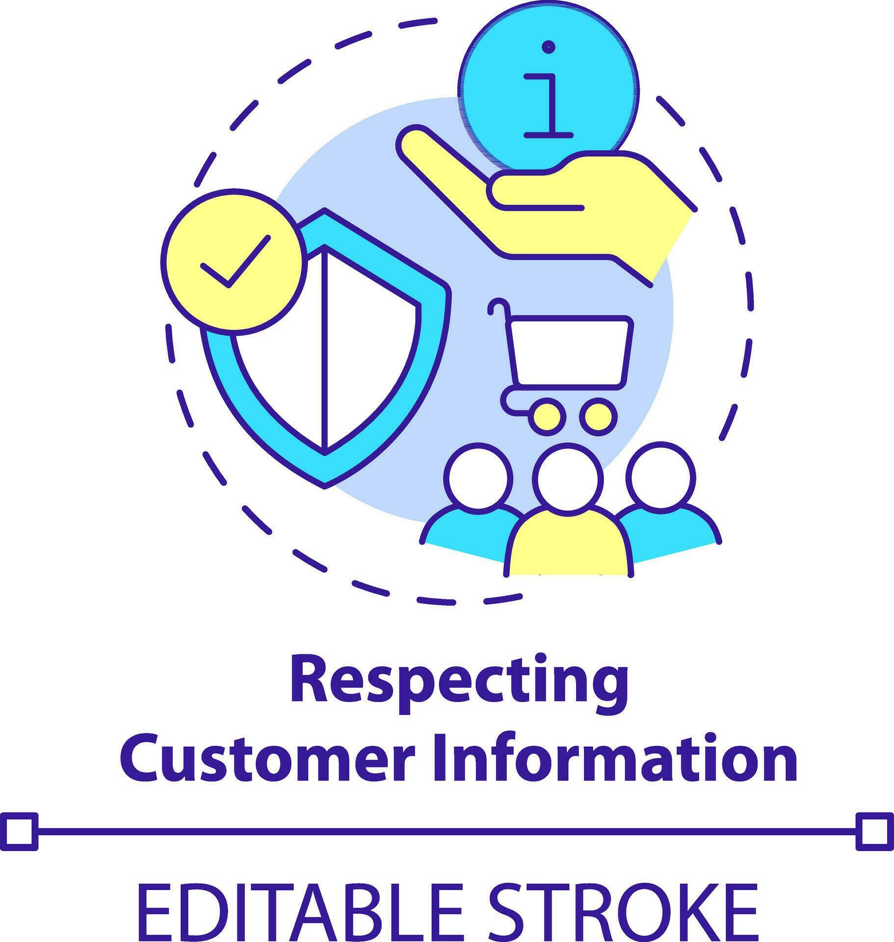 Respecting Customer Information Concept Icon Ethical Behavior In Customer Service Abstract Idea
