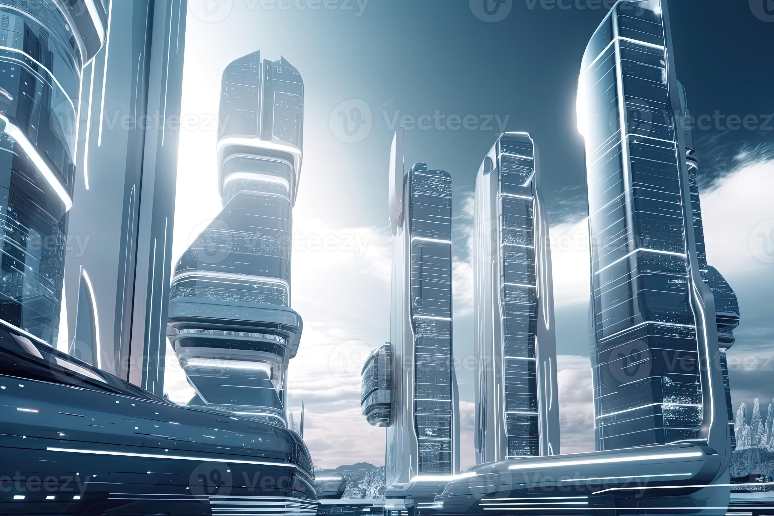 AI Generated Futuristic city with advanced technology and sleek ... AI Generated Futuristic city with advanced technology and sleek ...