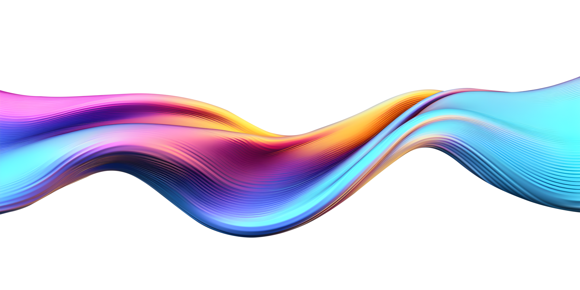 3d Rendering Multicolored Flowing Abstract Iridescent Wave Shape Ai Generated 25246492 Png