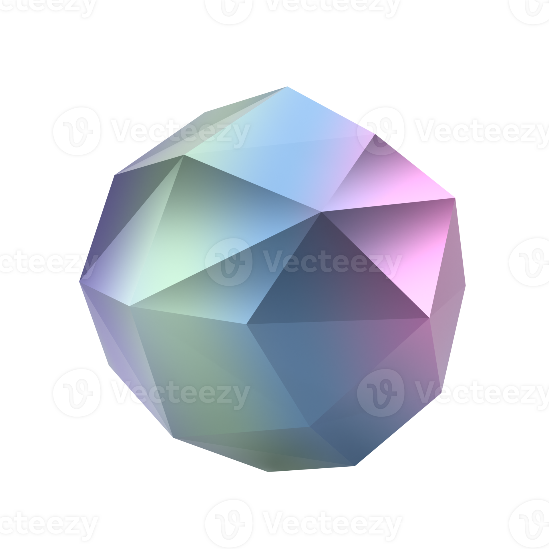 3d Element Abstract Polygon Ball Metal Geometric Shape Realistic Glossy Gradient Luxury