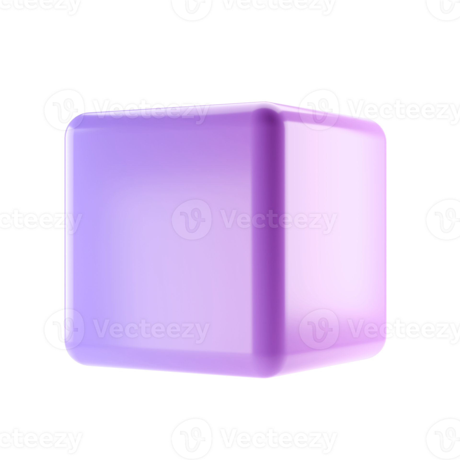 3d block object cube abstract geometric shape. Realistic glossy lilac gradient luxury template ...