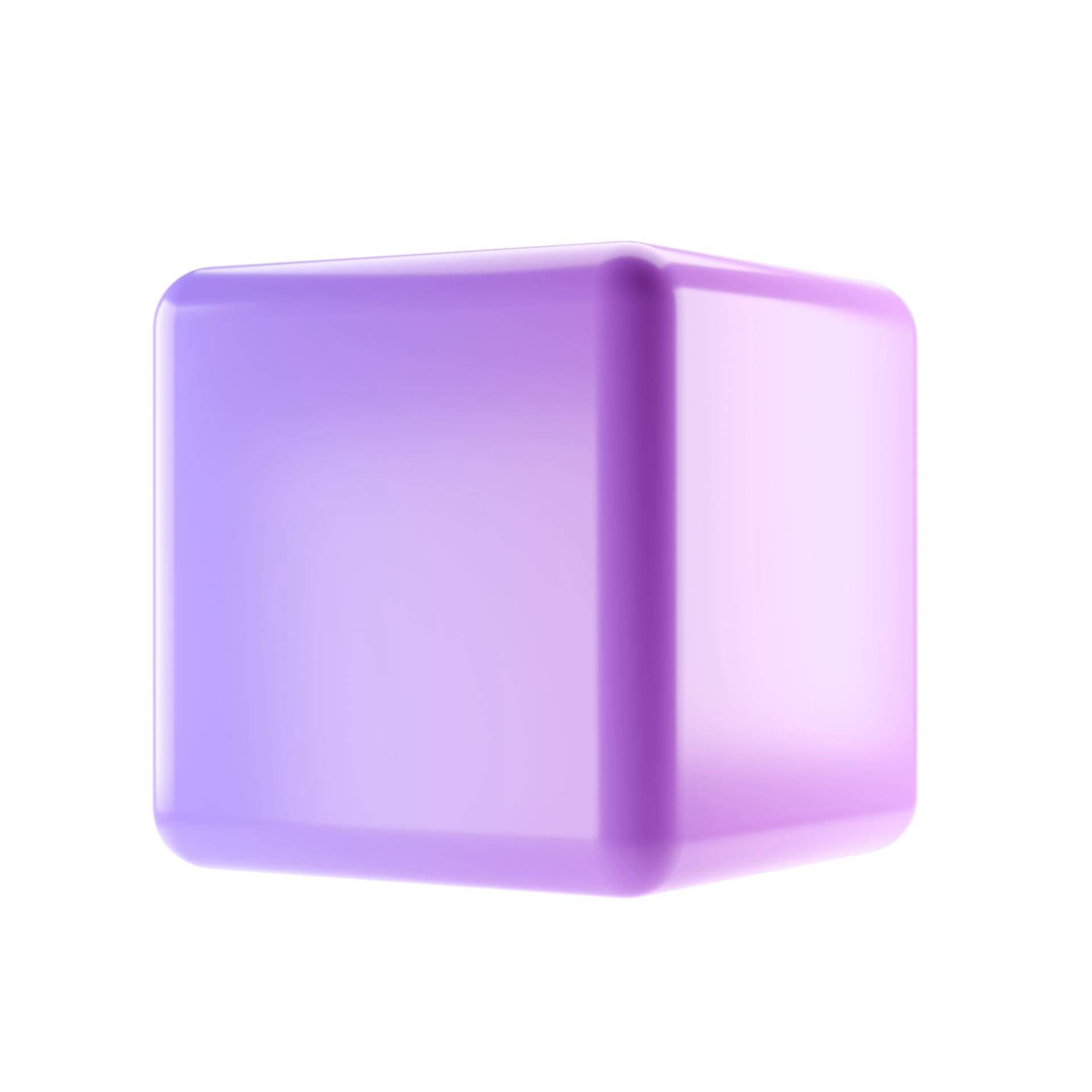 3d quadra objeto cubo abstrato geométrico forma. realista lustroso lilás gradiente luxo modelo ...