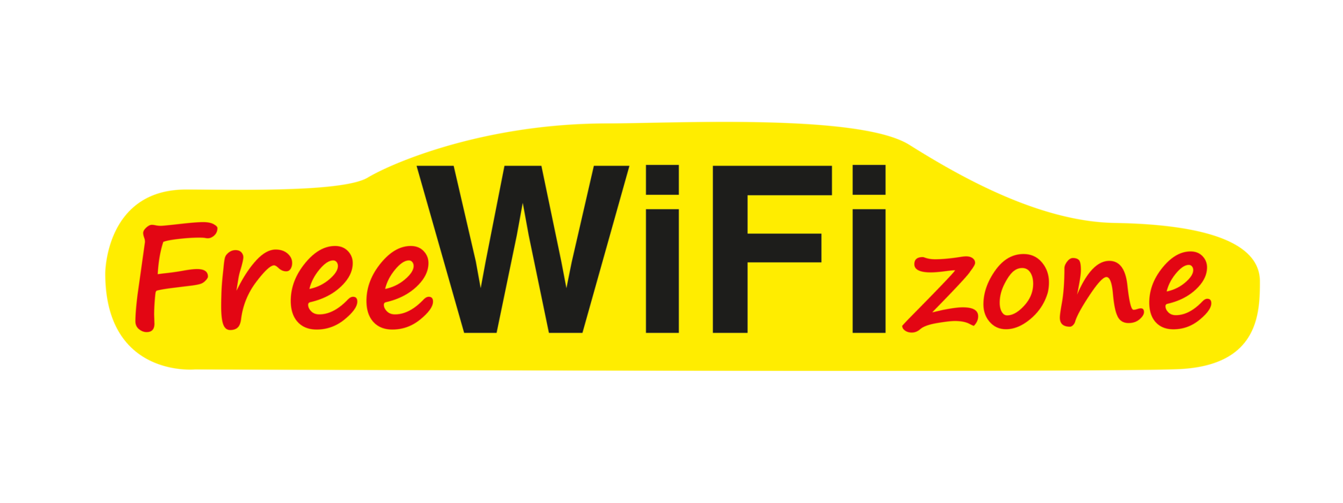 Comic free WIFI zone sign on yellow background. 25249627 PNG