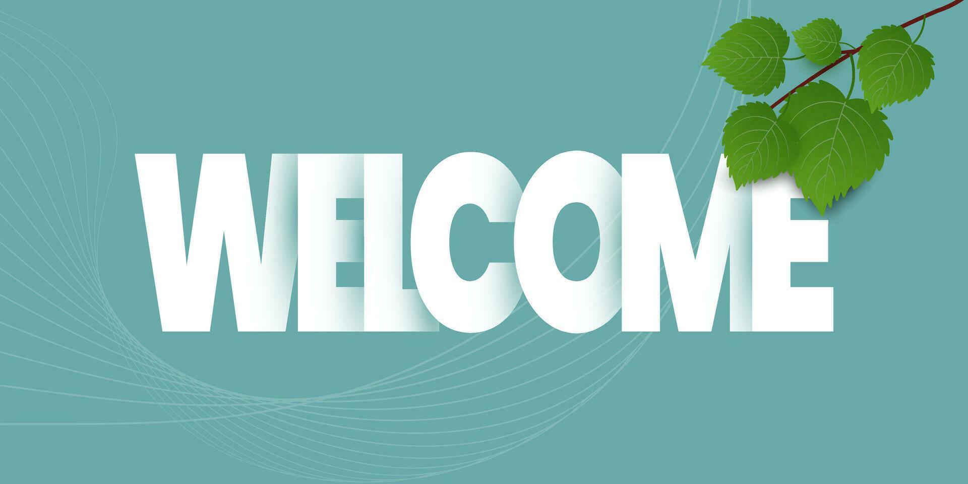 Welcome sign - calligraphic inscription with smooth lines and modern ...