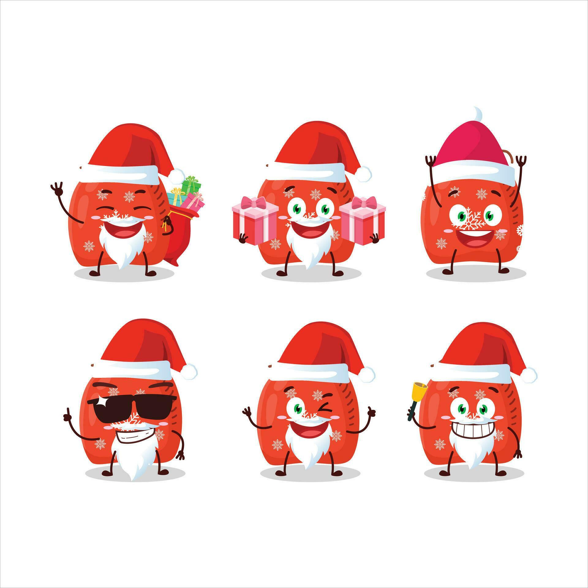 Santa Claus Emoticons With Red Santa Bag Cartoon Character 25249837