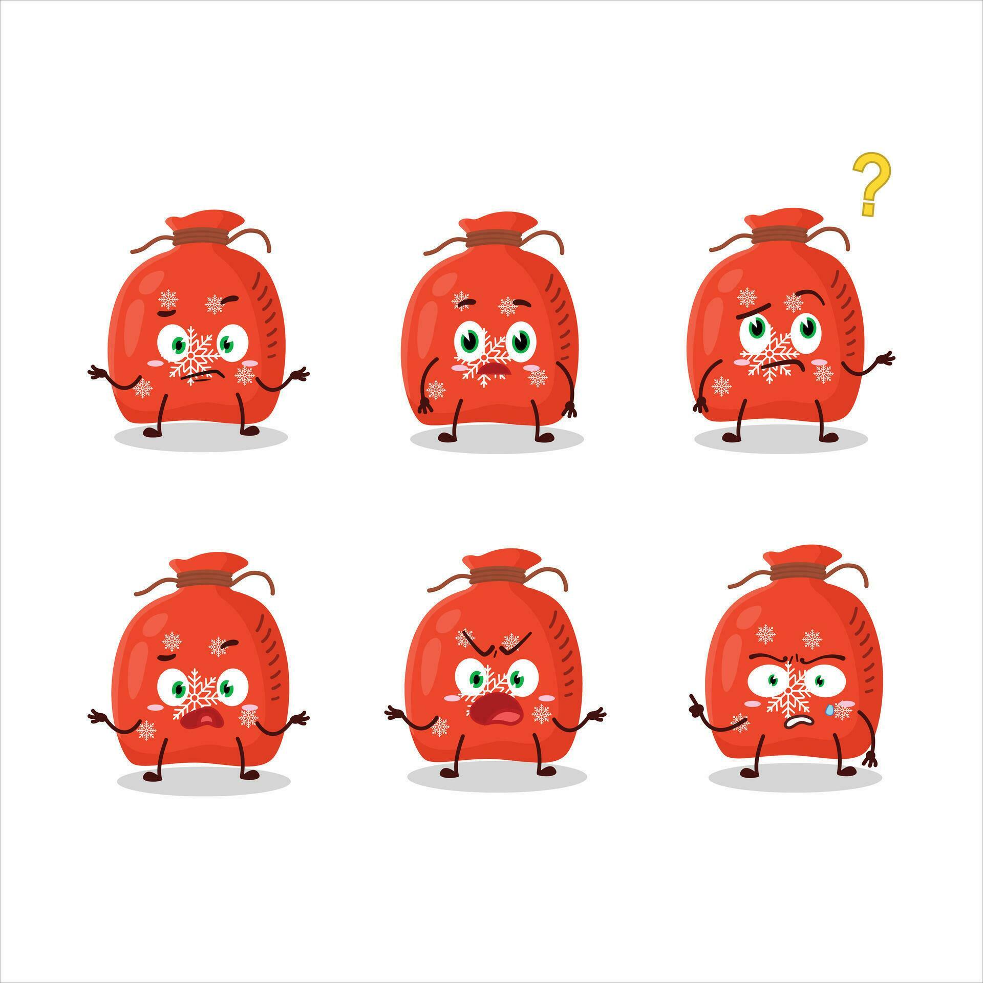 Cartoon Character Of Red Santa Bag With What Expression 25249845 Vector