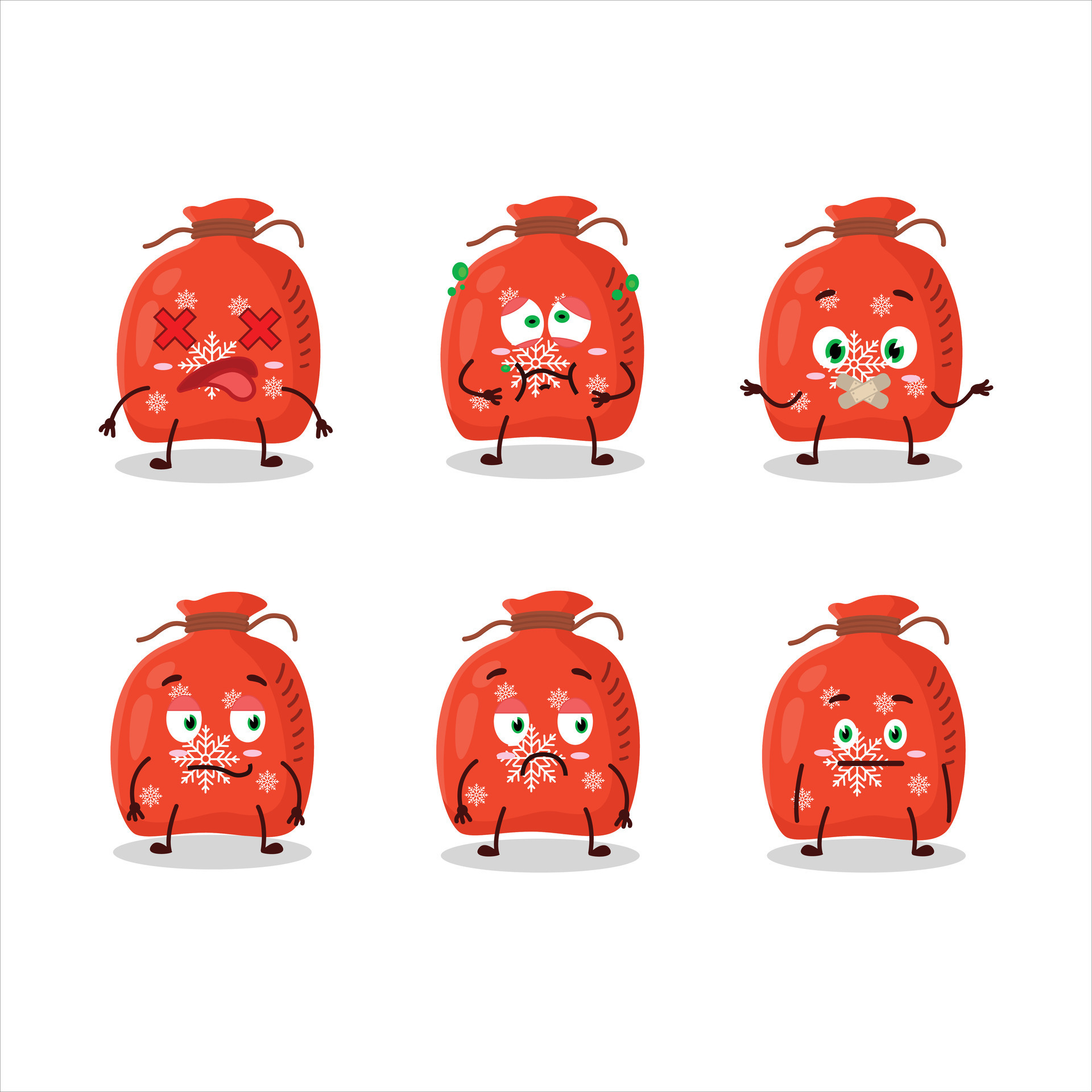 Red Santa Bag Cartoon Character With Nope Expression 25249850 Vector