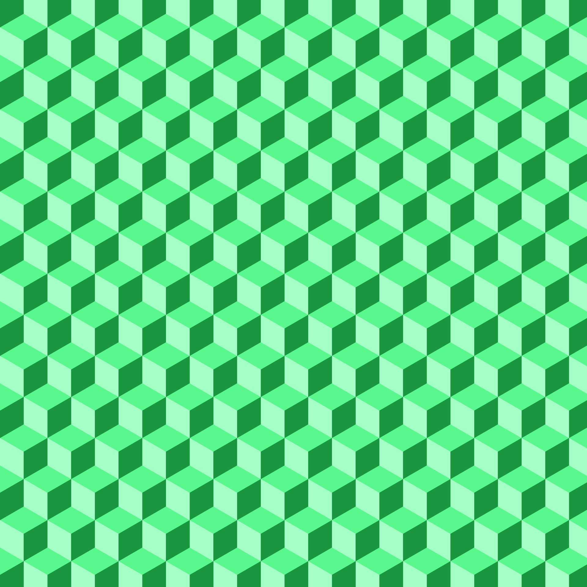 Seamless Cubes Pattern Abstract Cube Pattern Green Color Vector