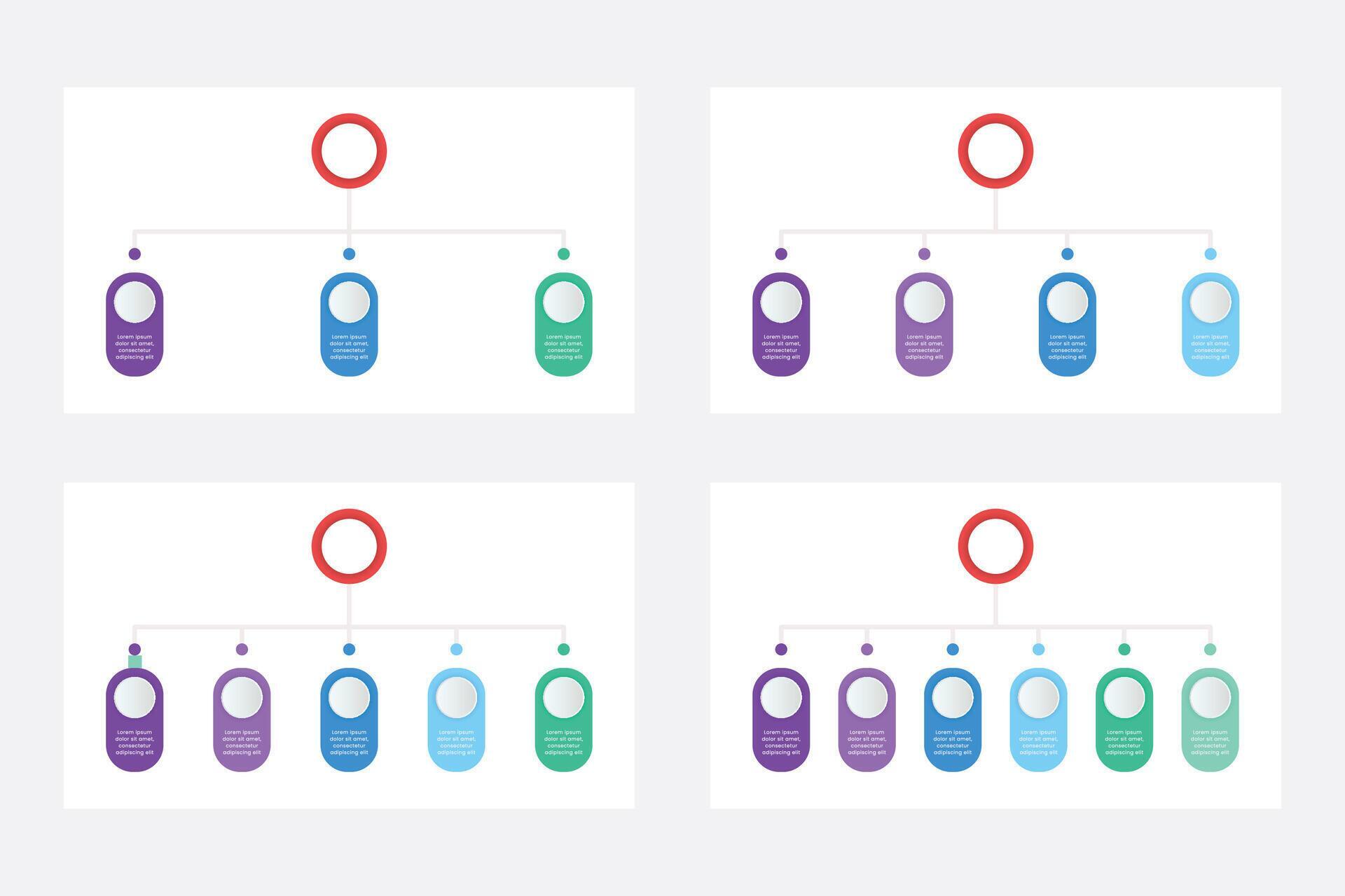 Collection of hierarchy infographic template design 25253995 Vector Art ...