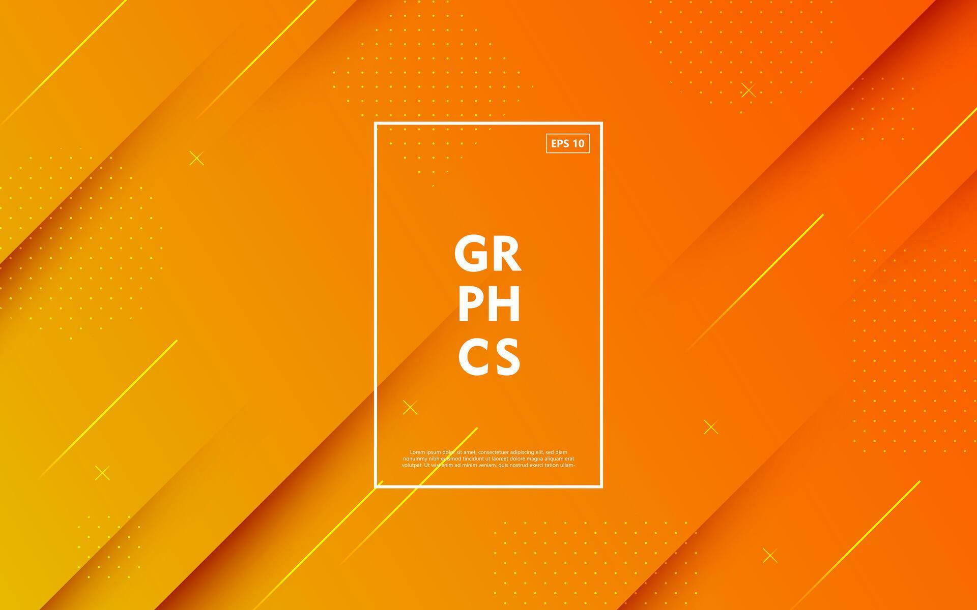 Minimal Orange Abstract Geometric Fluid Dynamic Shape Composition Background Eps10 Vector