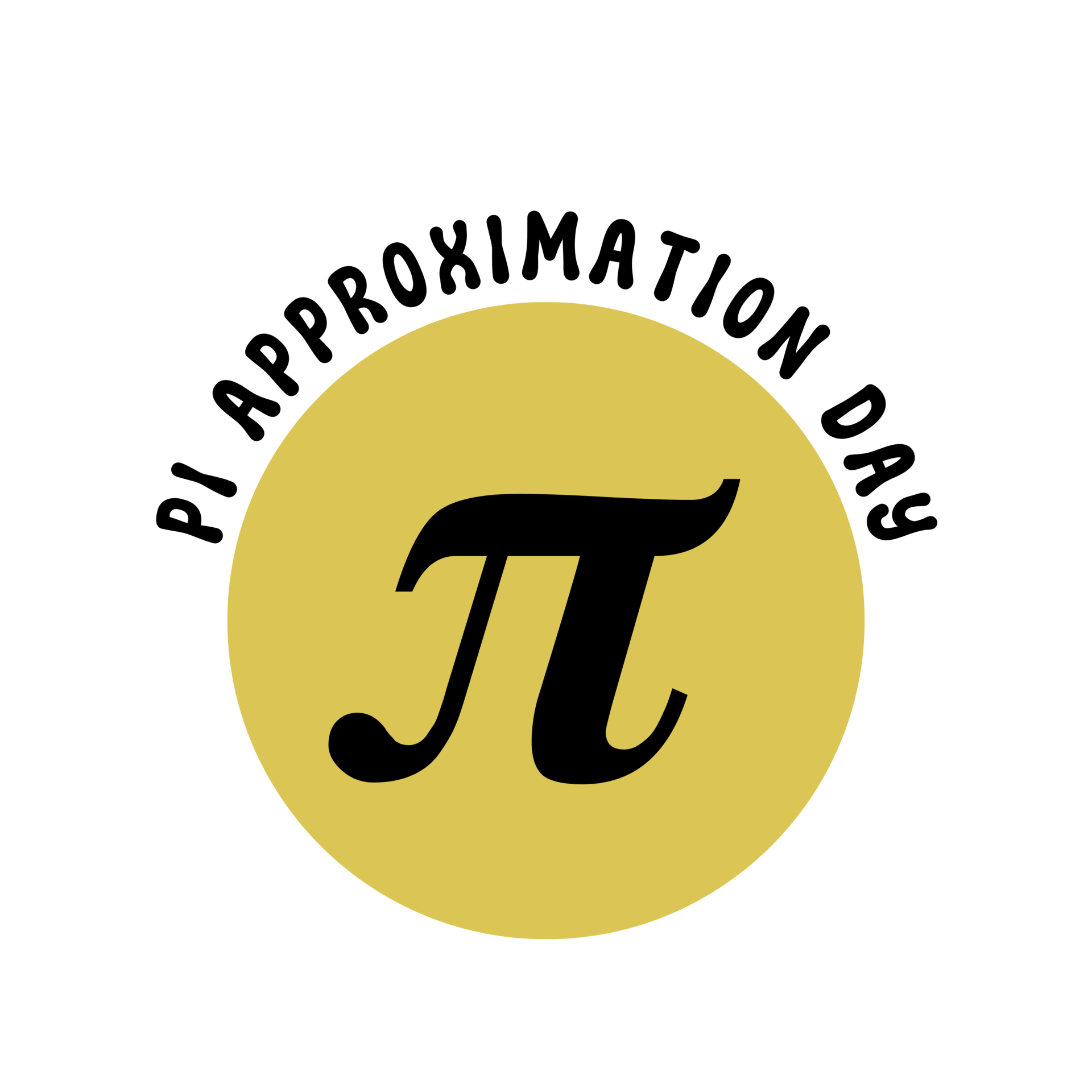 Pi Approximation Day Text Calligraphy Pi Approximation Day Typography Pi Approximation Day
