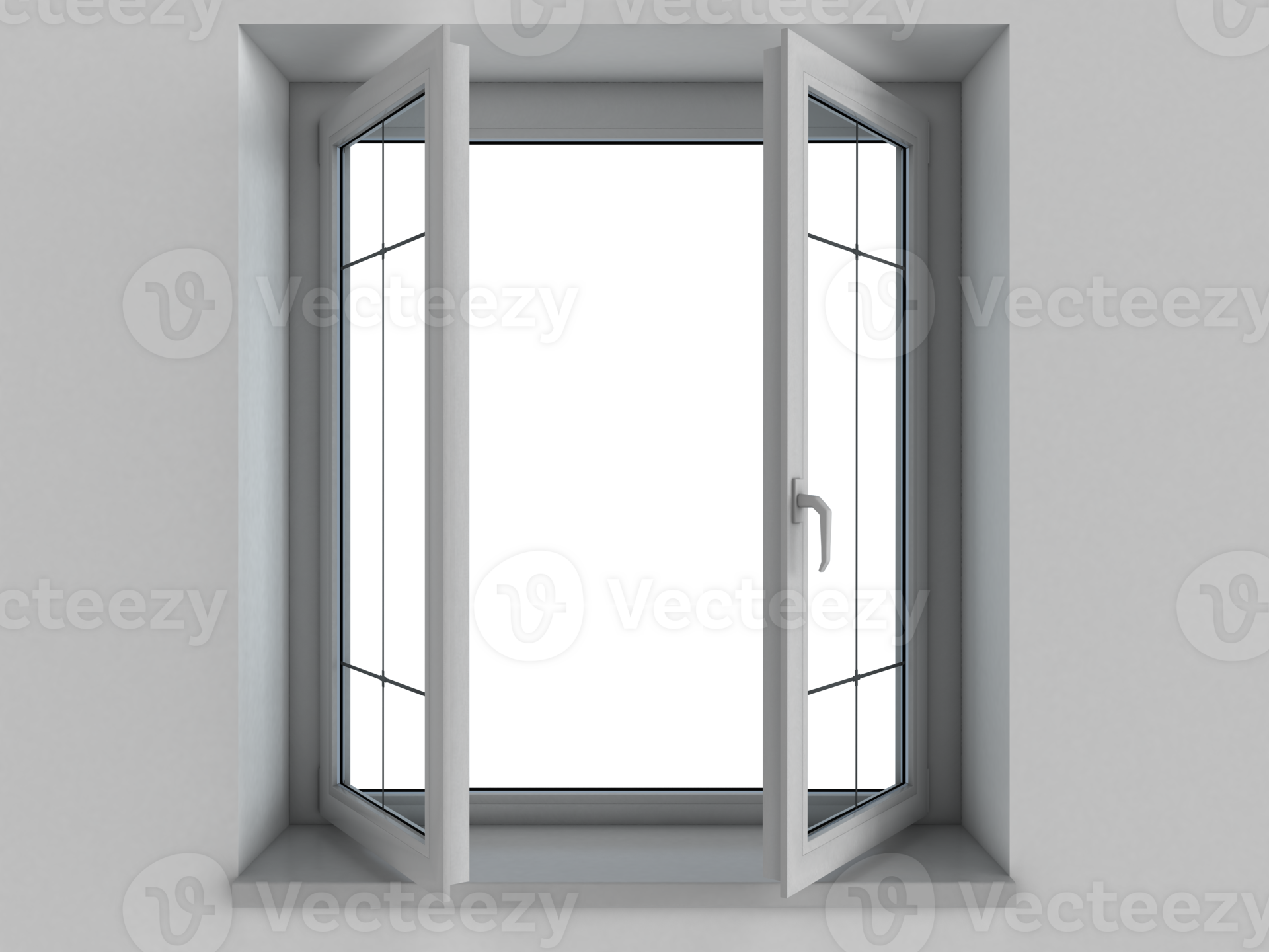 Isolated 3d rendering of a modern window for home 25254963 PNG