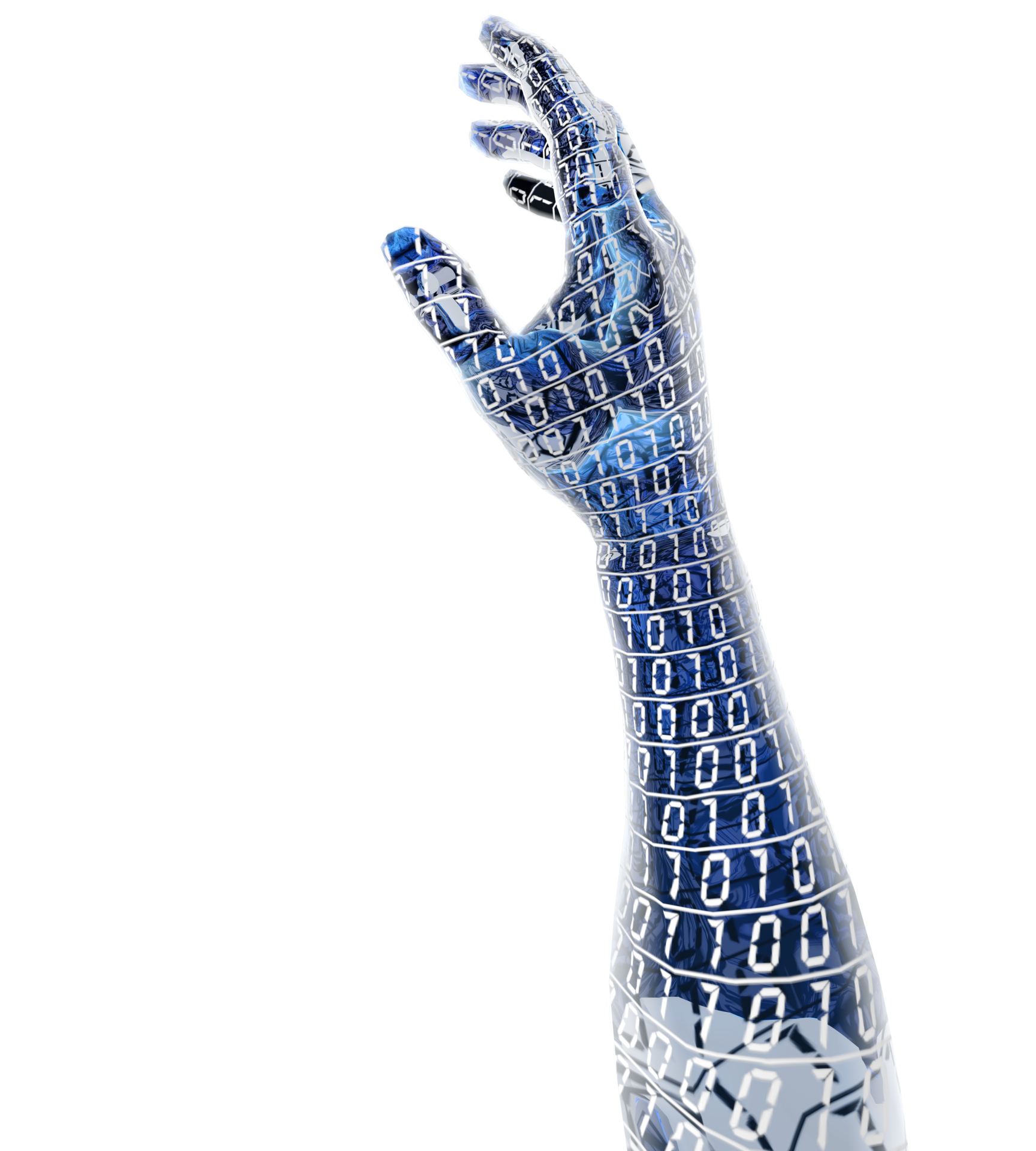 Artificial Intelligence Concept With An Arm Made Of Binary Code 25254964 Png
