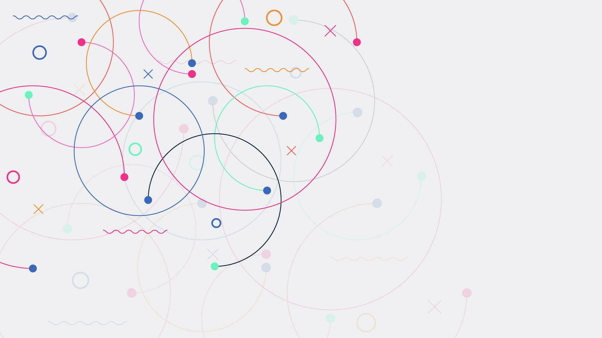 Plexus circles connection for global communication, big data visualization, science and ...