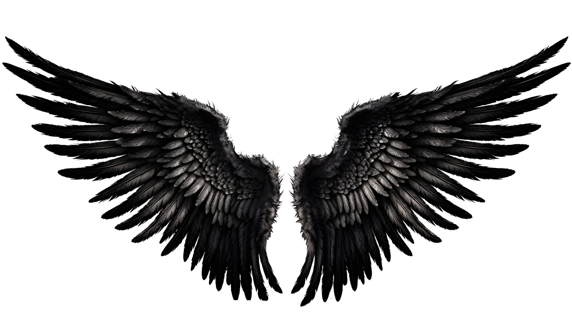 black angel wings ornament isolated on a transparent background , 25256781 PNG