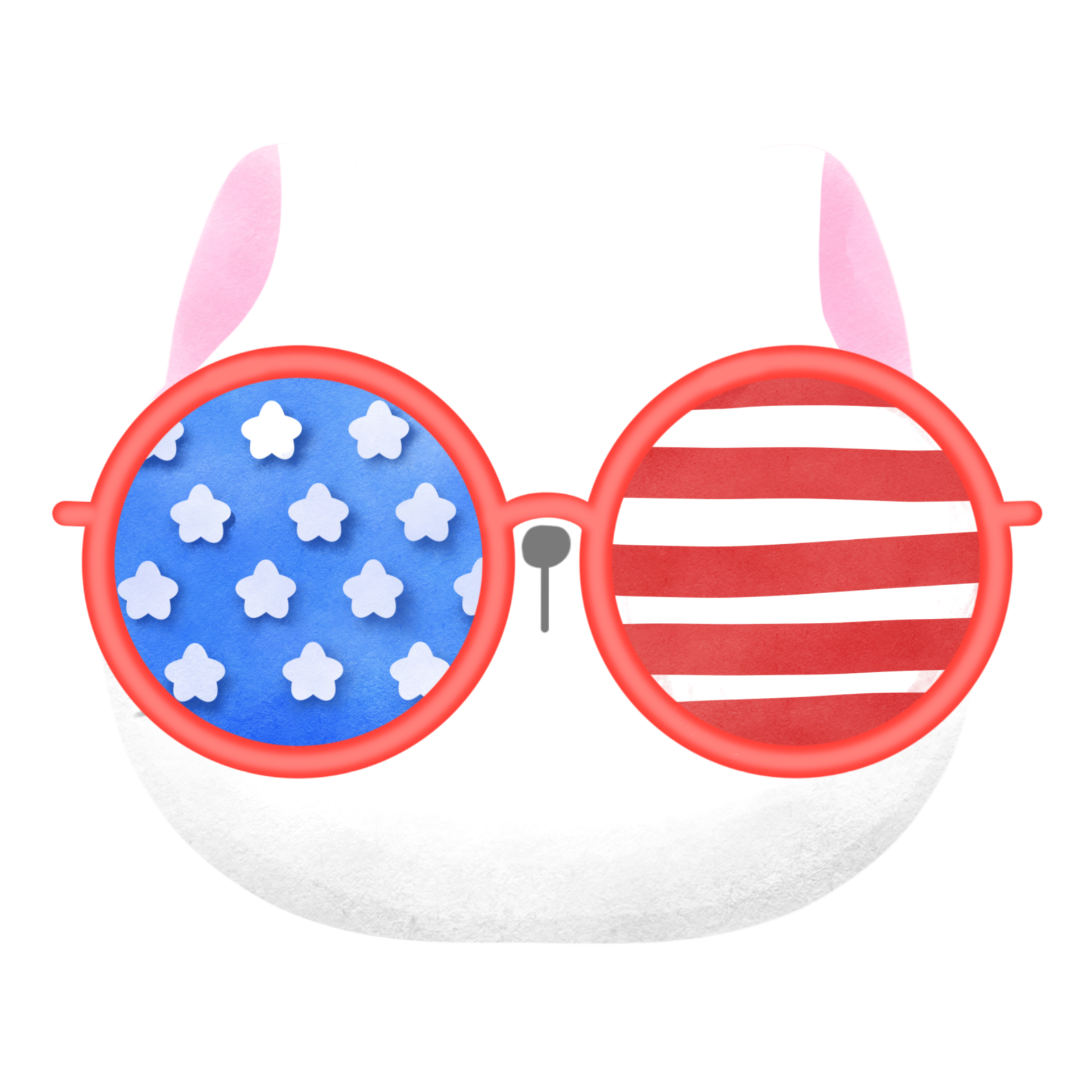 Happy 4th Of July Cute Cat Watercolor Illustration 25257439 Png