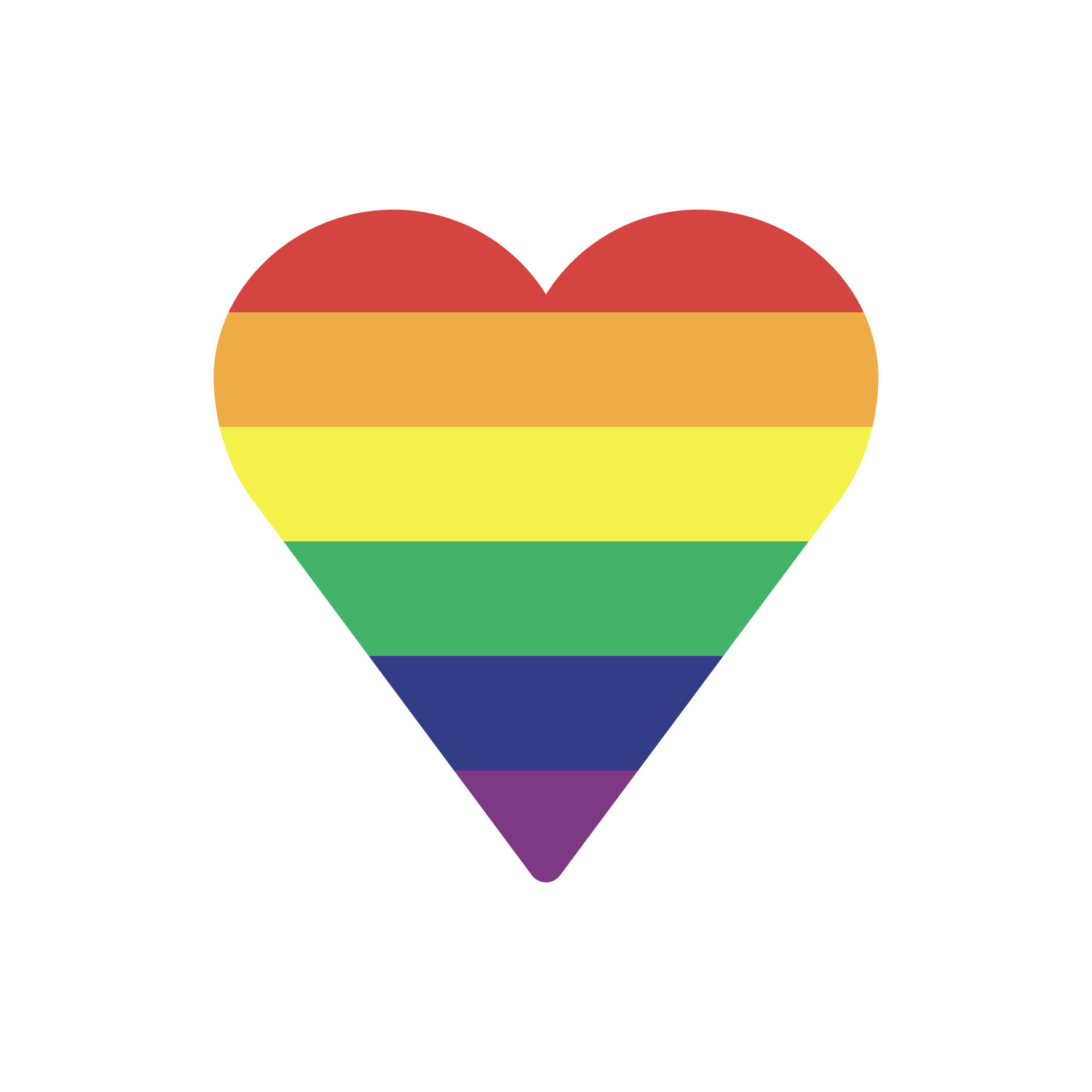 LGBTQ Pride love symbol. Heart shaped rainbow flag heart. Diversity ...