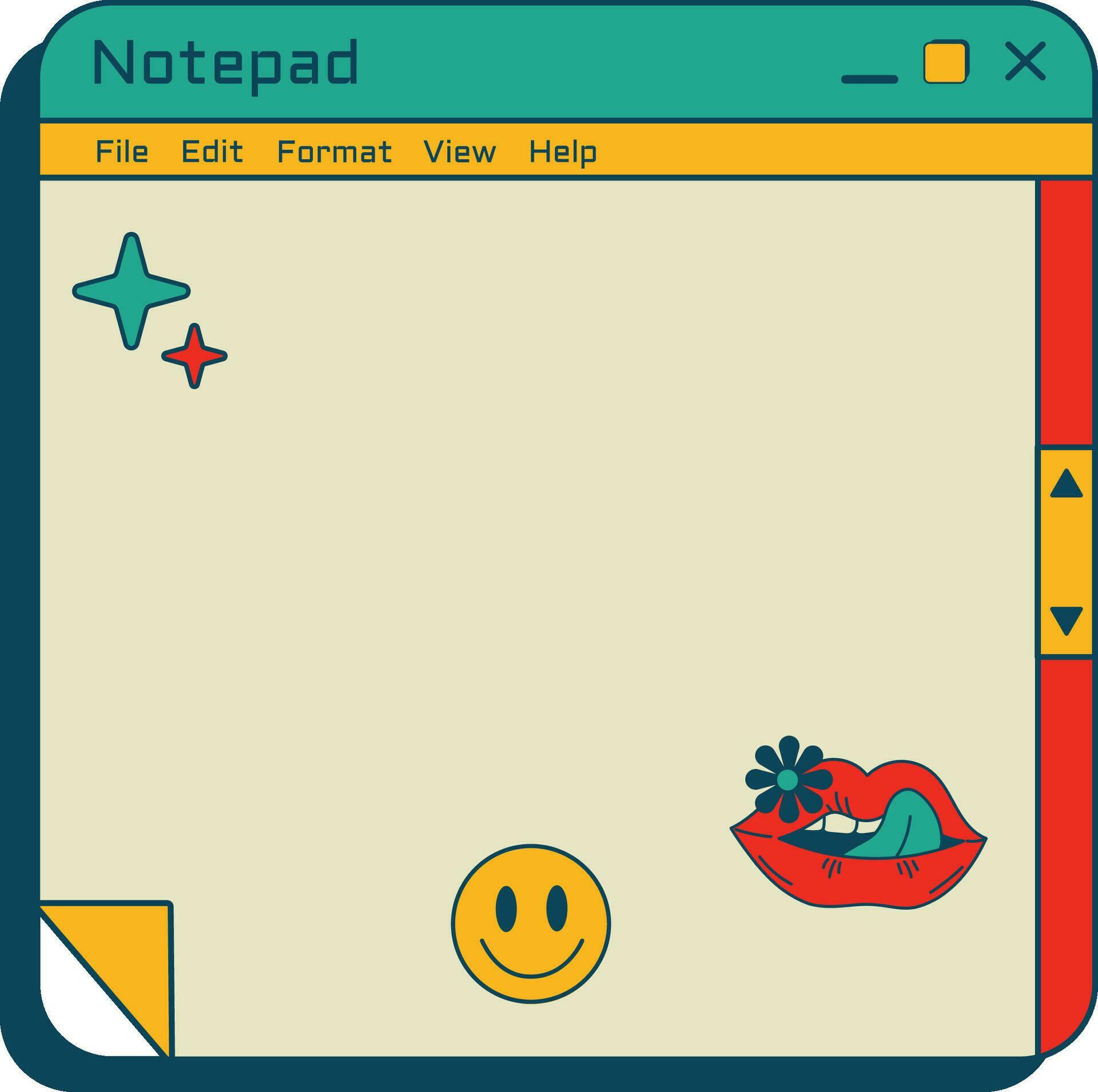 Notepad Window Illustration 25261573 Vector Art at Vecteezy