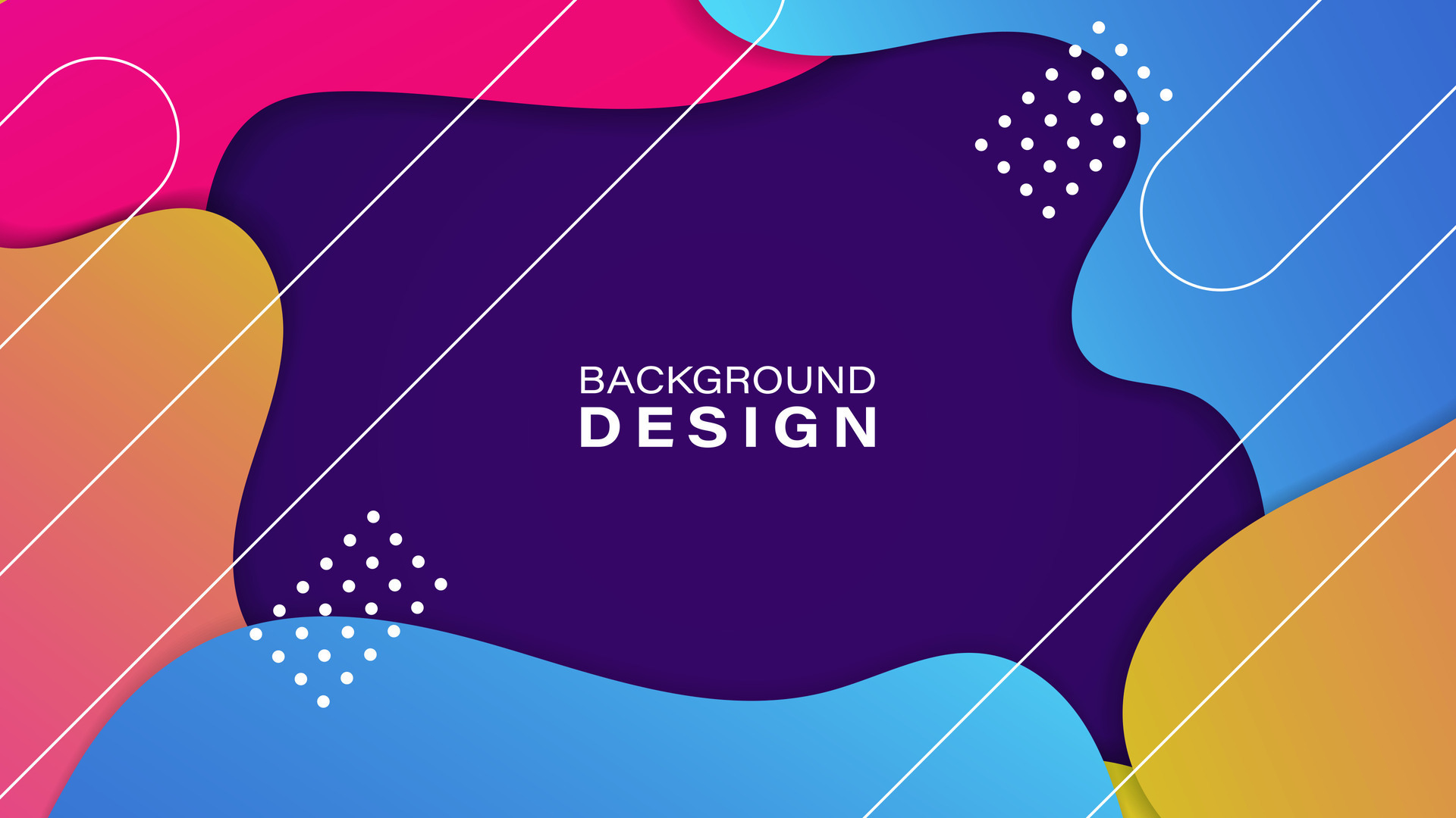 Abstract Gradient Orangeblue And Pink Geometric Background Dynamic Shape Composition Vector